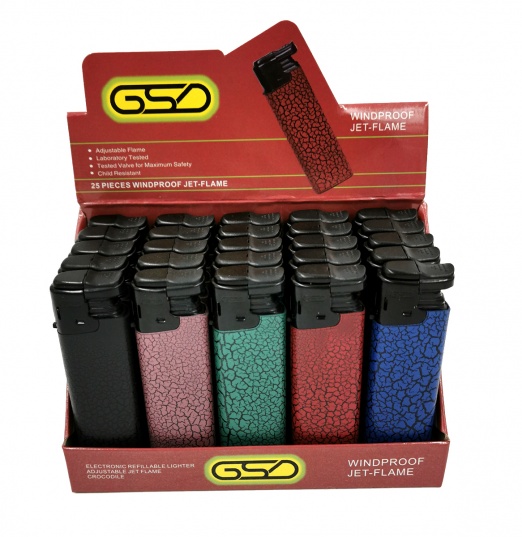 GSD CROCODILE PRINT Windproof Jet Flame Refillable Electronic Lighters ...
