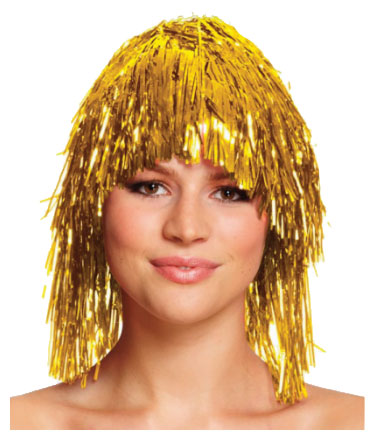 GOLD GLITTER WIG - Box of 6