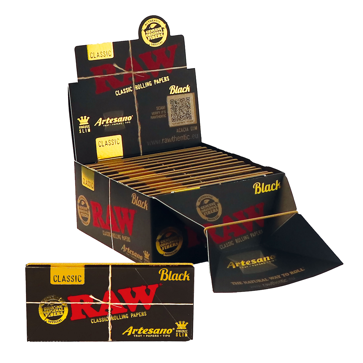 RAW BLACK CLASSIC ARTESANO SLIM PAPERS (15'S) | S&R Tradelink Ltd