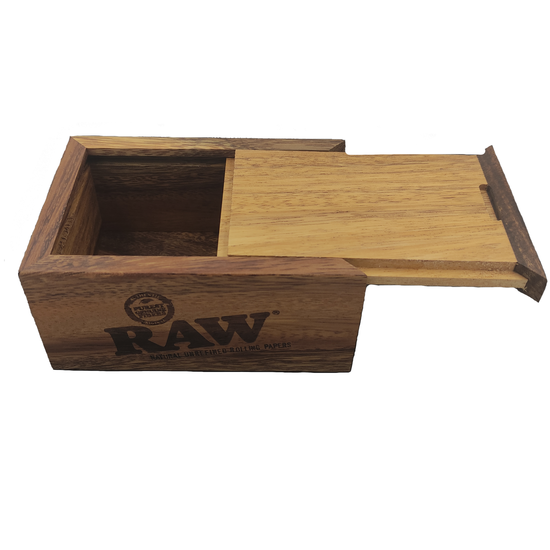 RAW SML ACACIA WOOD BOX WITH SLIDE TOP | S&R Tradelink Ltd