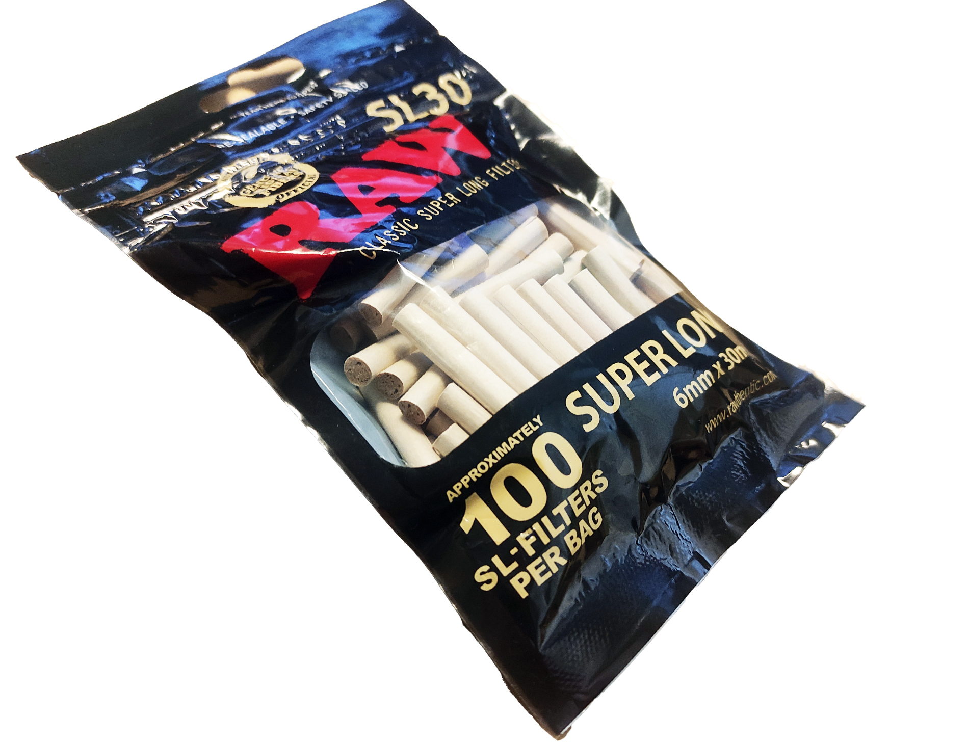 RAW BLACK FILTER 6X30MM 100 PER BAG | S&R Tradelink Ltd