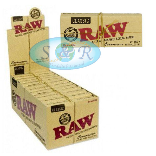 RAW Classic Connoisseur 1¼ Rolling Papers & Pre-Rolled Tips | S&R ...