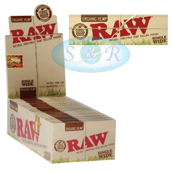RAW Organic | Single Wide Standard Size Rolling Papers | S&R Tradelink Ltd