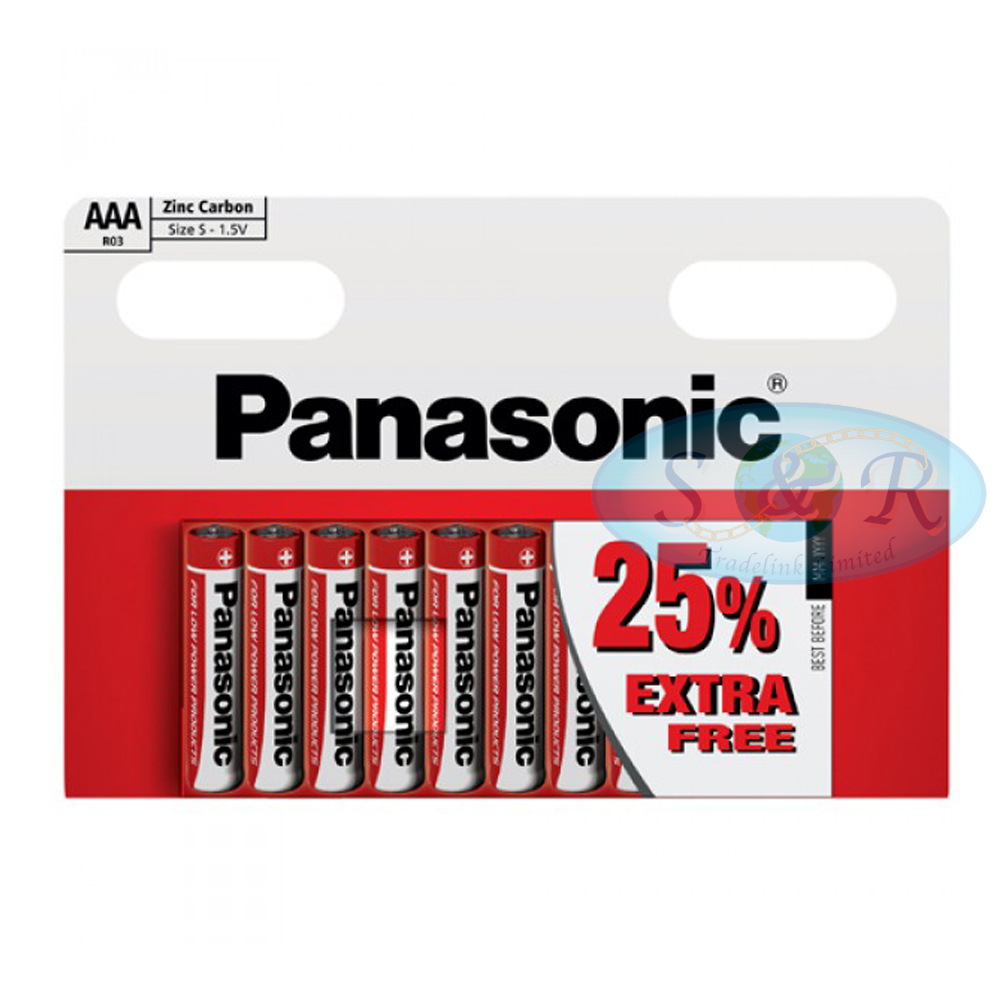 Panasonic | Size AAA | Zinc Power Batteries | S&R Tradelink Ltd
